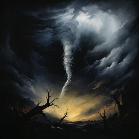 Premium Ai Image Unleashing The Fury Tornado Ravages Against A Black