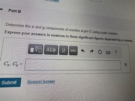 determine the x and y components of reaction at pin c