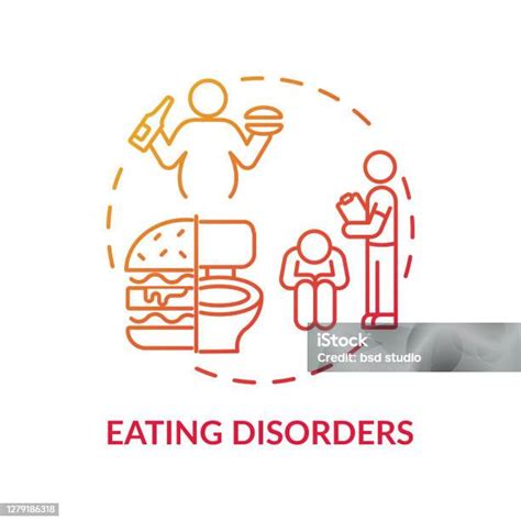 섭식 장애 개념 아이콘 개념에 대한 스톡 벡터 아트 및 기타 이미지 개념 거식증 건강관리와 의술 Istock