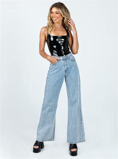 Bartillo Faux Leather Bodysuit Black Princess Polly Usa