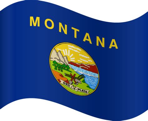 Printable State Flag Of Montana Waving Vector Country Flags Of The
