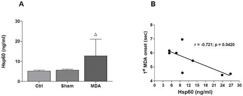 Increase In Hsp60 Plasma Levels In Mda Stimulated Rats A The Levels