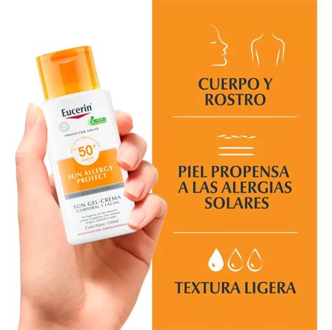 Bloqueador Rostro Eucerin Spf 50 150 Ml Crema Alergias