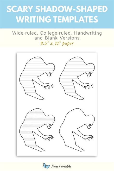 Printable Scary Shadow Shaped Writing Templates Artofit