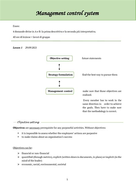 Management Control System Docsity