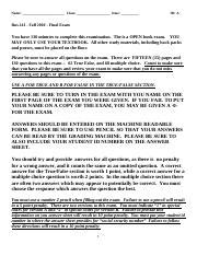 Examview Fall Final Exam Scrambled Pdf Name Class Date