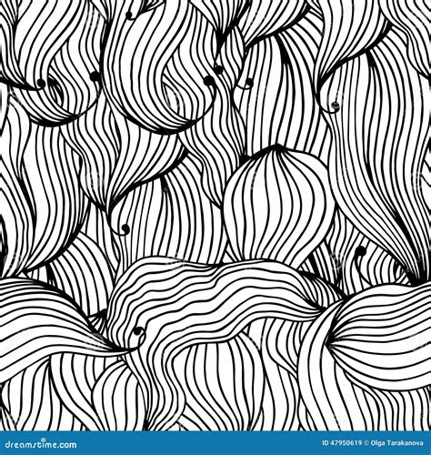 Graphic Hair Pattern Stock Vector Illustration Of Contour 47950619