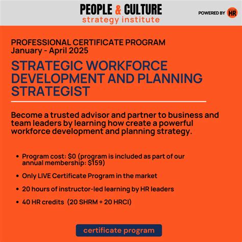 Strategic Workforce Development And Planning Strategist Hr