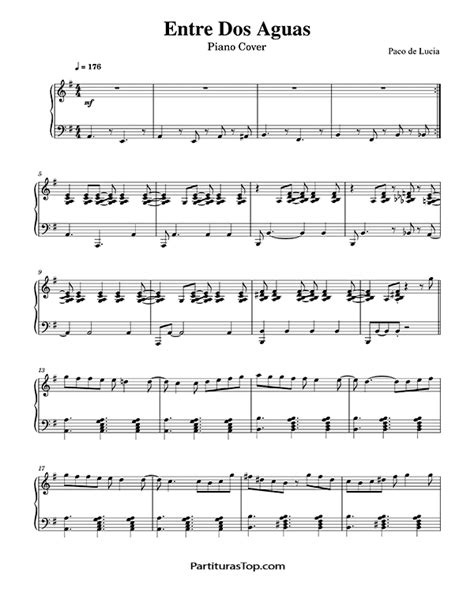 Entre Dos Aguas Partitura Paco De Lucia ♪ Partituras Top