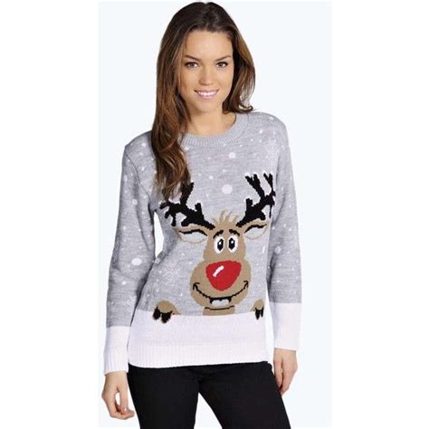 Boohoo Bella Reiny Reindeer Christmas Jumper Reindeer Christmas