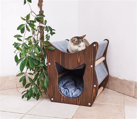 Cat Cave Cat Hammock Bed Cat House Modern Cat Bed Cat Bed Etsy
