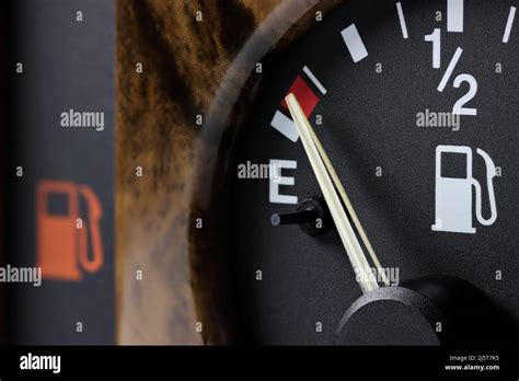 Fuel Gauge In Car Dashboard Empty Stock Photo Alamy