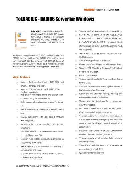 Tekradius Datasheet Pdf