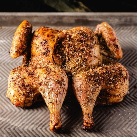 Grilled Spatchcock Chicken With Lemon Pepper Seasoning Hey Grill Hey