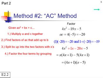 Factoring Trinomials Advanced By Mr Sutton Presents TPT