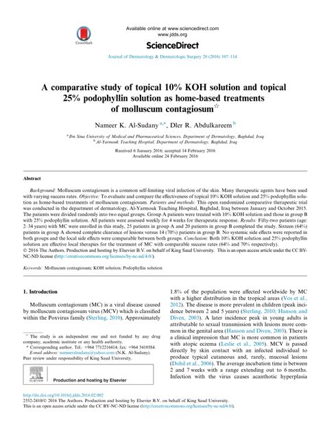 Pdf A Comparative Study Of Topical 10 Koh Solution And Topical 25
