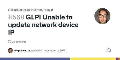 Glpi Unable To Update Network Device Ip · Issue 568 · Glpi Project