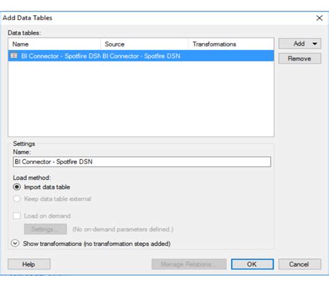 Connect From Spotfire Cloud — Bi Connector