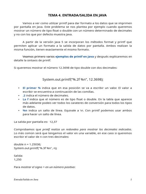 Entradasalida En Java Pdf Java Lenguaje De Programación Datos
