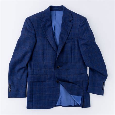Navy Plaid Wool Sport Coat Jw Bell