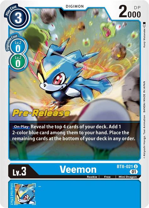 Veemon — New Awakening Pre Release Cards Price And Value Digimon Tcg