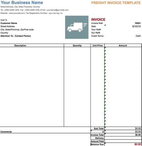 Trucking Company Invoice Template Professional Business Template