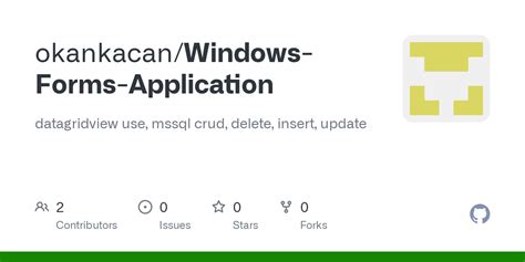 Github Okankacanwindows Forms Application Datagridview Use Mssql Crud Delete Insert Update