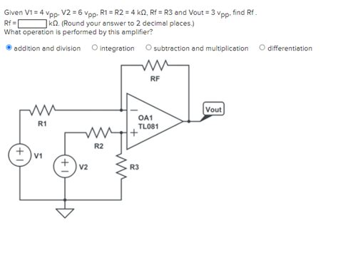 solved given v1 4 vpp v2 6 vpp r1 r2 4 kn rf r3