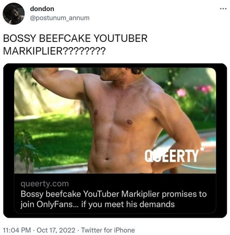 Bossy Beefcake Youtuber Markiplier Markipliers Onlyfans