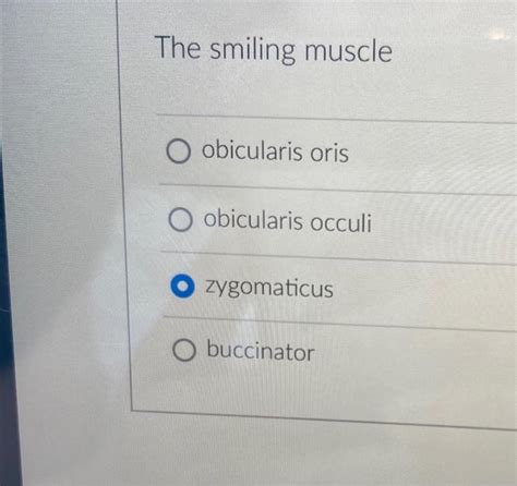 Solved The Smiling Muscle Obicularis Oris Obicularis Occuli