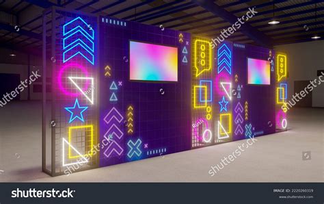 3d Illustration Photo Booth Neon Flex Stock Illustration 2220260319
