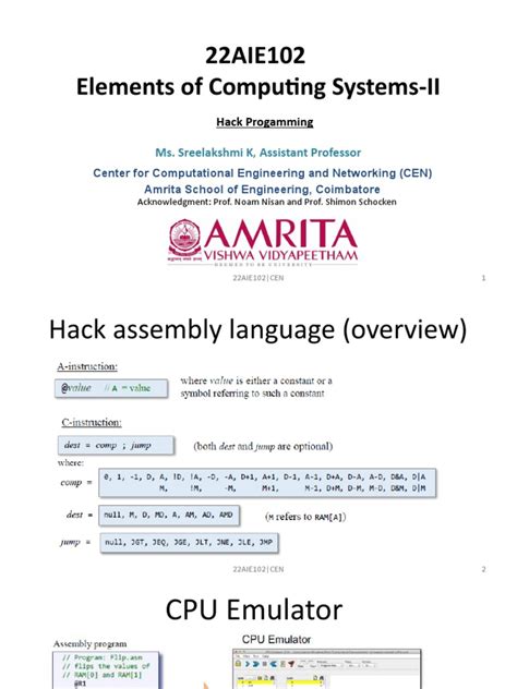 Eoc 1 Lecture 18 Machine Language Part 3 Pdf Pointer