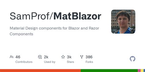 Github Samprof Matblazor Material Design Components For Blazor And