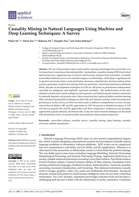 Pdf Causality Mining In Natural Languages Using Machine And Deep