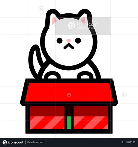 Cat Popping Out Of Box Animated Icon Download In Json Lottie Or Mp4 Format