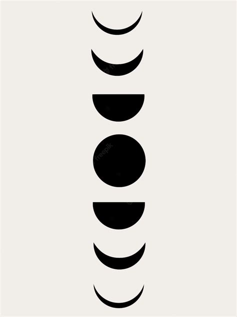 Premium Vector Moon Cycle Phases Simple Moon Cycles Vector Art