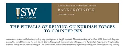 The Pitfalls Of Relying On Kurdish Forces To Counter Isis Institute