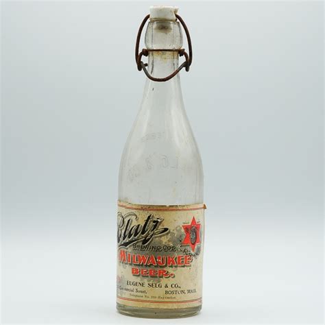 Lot Detail Blatz Milwaukee Blob Top Beer Bottle Porcelain Stopper