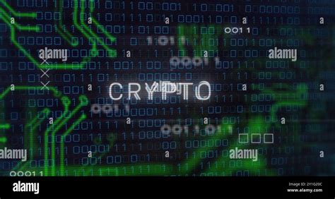 Binary Code And CRYPTO Text Image Over Digital Background Technology Cybersecurity Data