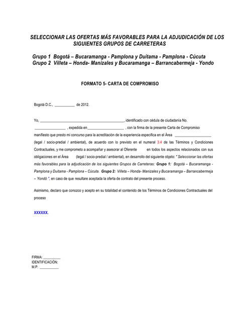 Formato De Carta Compromiso De Pago Word Image To U