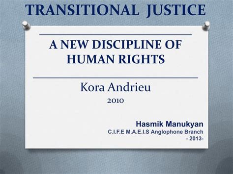 Transitional Justice Human Rights Discipline Ppt