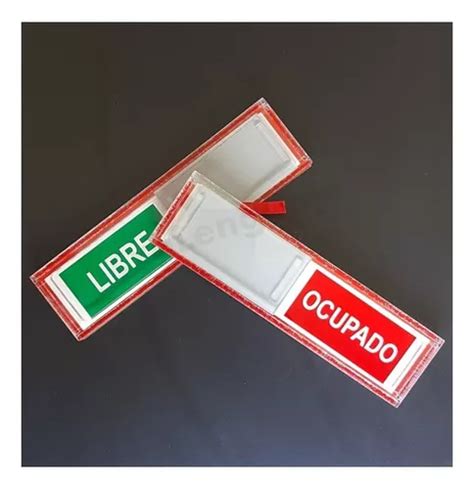 Letrero Ocupado Acrílico Deslizable