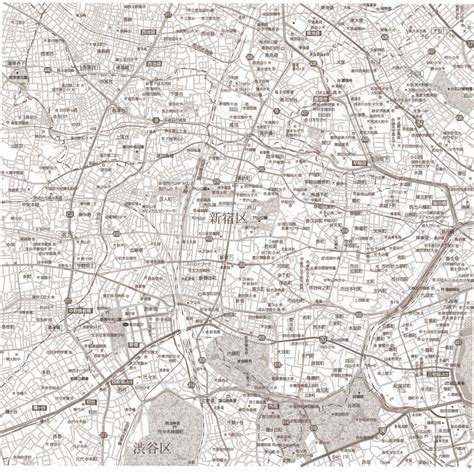 C東京23区別125000 新宿区 地図素材