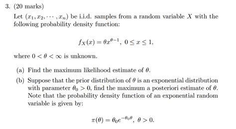 Solved Let X X Xn Be I I D Samples From A Random Chegg Com