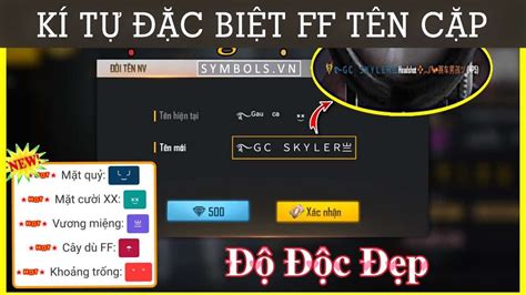 105 Kí Tự Đặc Biệt Ff Tên Cặp Đôi Siêu Đẹp Mới Nhất