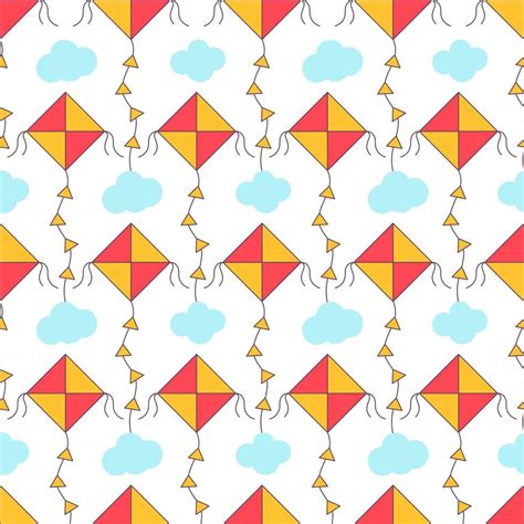 Kite Pattern Kites Seamless Pattern Flying Kites Background Retro