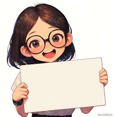 戴着眼镜手举纸牌女孩ai图片下载红动中国