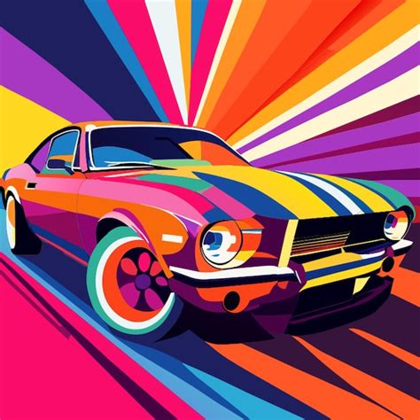 Ilustração vetorial completa do carro de pintura vetor Premium gerado