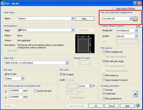 เรียน Autocad ออนไลน์ฟรี ตั้งค่า Plot Style ใน Autocad 2007