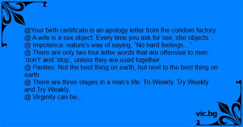 Your Birth Certificate Is An Apology Letter From The Condom Factory
